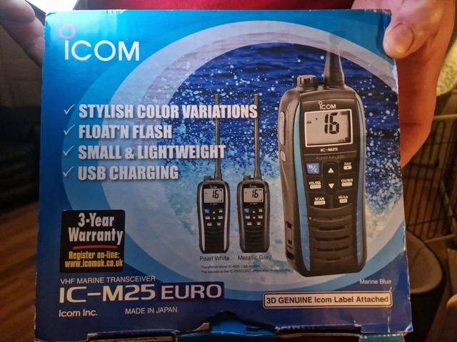 ICOM IC-M25 EURO - Handheld Marine VHF Radio - UK Version - Marine Blue £92.20 - PicClick UK