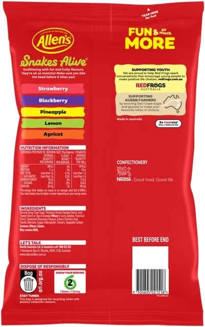 SNAKES ALIVE LOLLIES 1.3 Kg $22.99 - PicClick AU