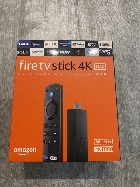 AMAZON FIRE STICK 4K Max TV Stick Ultra HD Streaming Wi-Fi 6 Alexa ...