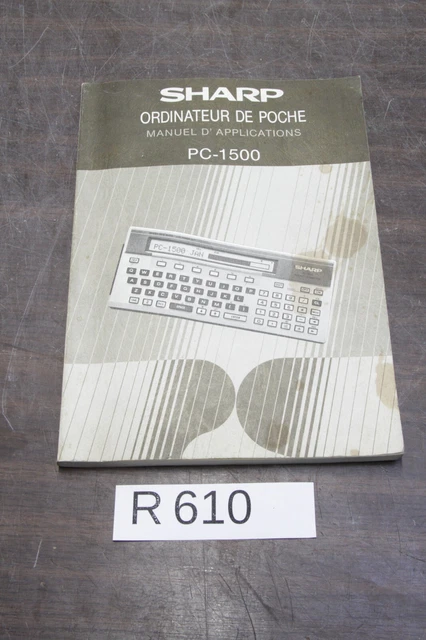 SHARP PC-1500 MANUEL D'application Mathématique # R610 EUR 48,00 - PicClick FR