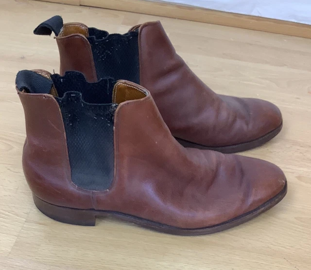 CHEANEY BEAUFORT BROWN Leather Chelsea Boots Size 8.5 UK £35.00 ...