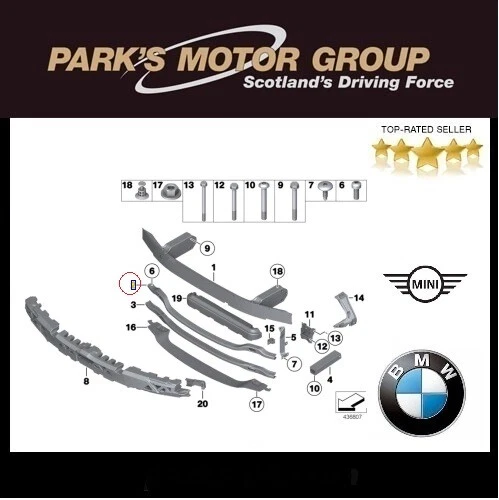 BMW GENUINE FRONT Bottom Bumper Carrier Bar. 5 Series F10 F11 ...