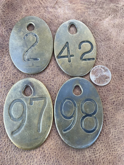 * BRASS NUMBERED Big Oval-Shaped Dairy Herd Cow Tags 4 $108.28 ...