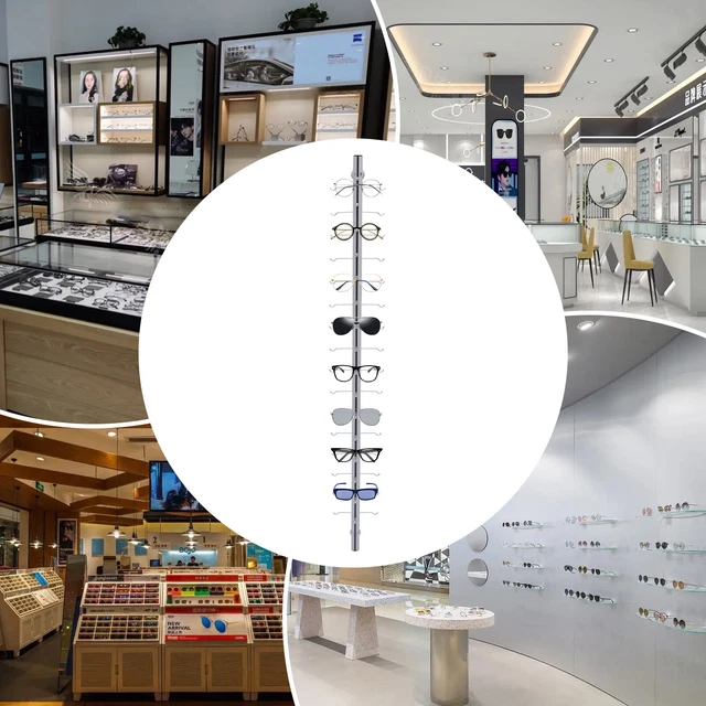 WALL MOUNTED ALUMINIUM Eyewear Sunglasses Glasses Eyeglasses Display ...