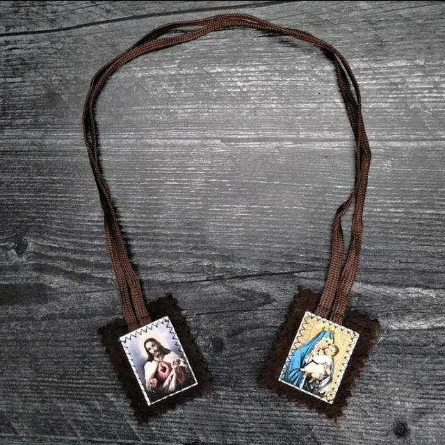 BROWN SCAPULAR OUR Lady Catholic Mt. Carmel Mount Scapulars Wool Felt ...