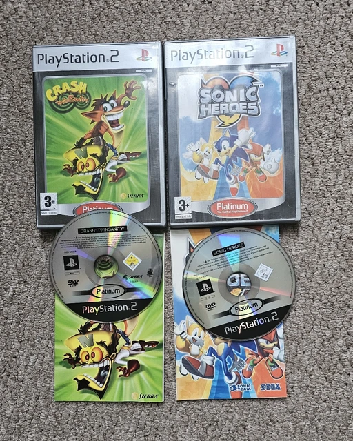 CRASH BANDICOOT TWINSANITY & Sonic Heroes PS2 Giochi in Case Manuali UK ...
