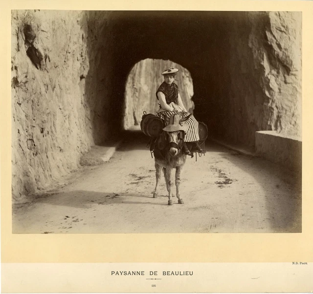 LA &PAYSANNE DE Beaulieu" et son âne Photo Vintage Print, Tirage ...