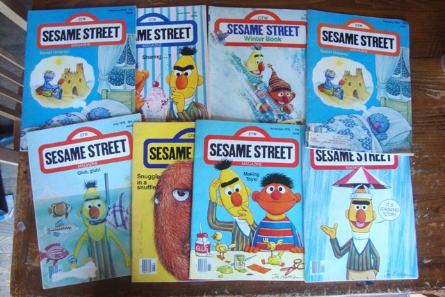 VINTAGE SESAME STREET Magazine 9 Issues Original Owner Illustrator Joe ...