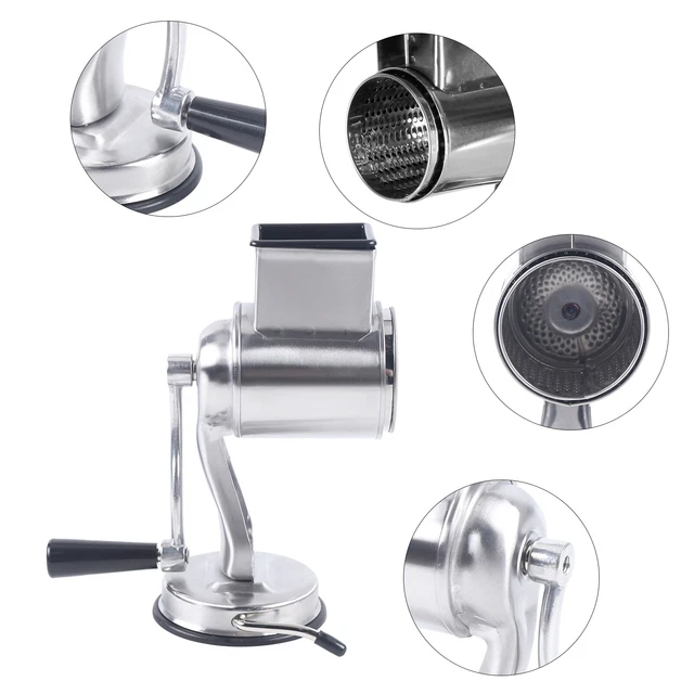 ROTARY CHEESE GRATER Hand Drum Slicer Crank Vegetable Chopper Stainless ...