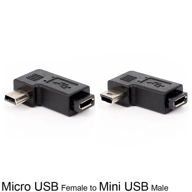 90 DEGREE RIGHT Left Angle Mini Usb Type A Male To Micro Usb Female ...