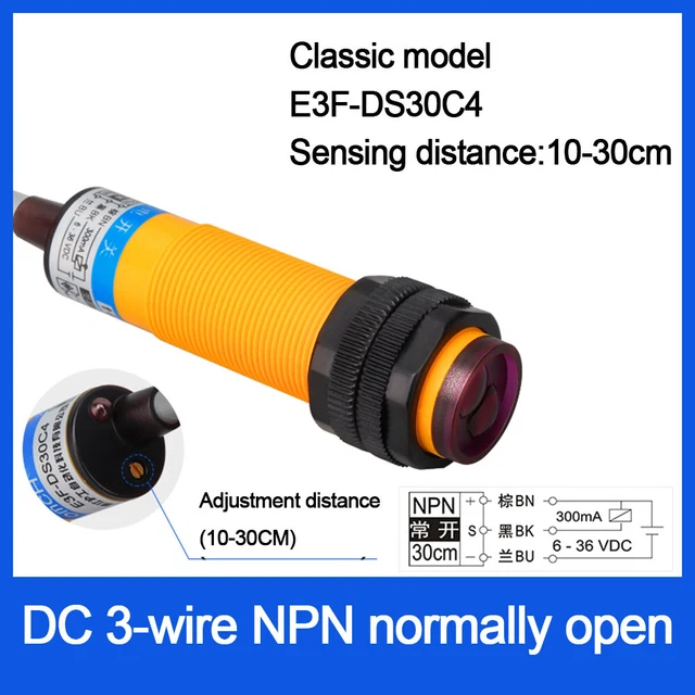 PROXIMITY SWITCH PHOTOELECTRIC Sensor NPN PNP 30cm Detection Range ...