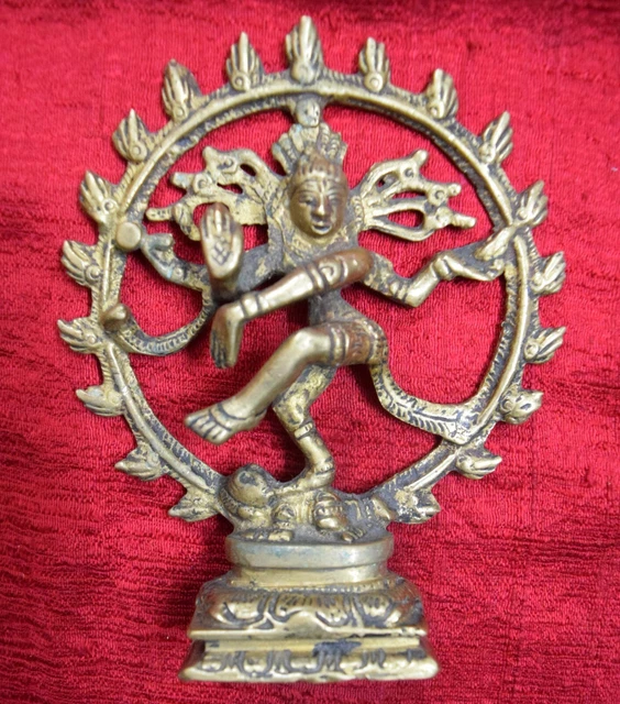 STATUE ANCIENNE EN laiton doré Nataraja Seigneur Shiva fait main décoration d'intérieur VR712 ...