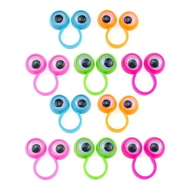 FUNNY EYE FINGER Puppets Plastic Rings with Wiggle Eyes Capsule Toy ...
