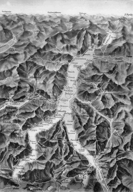 CARTOLINA COMO MAPPA del Lago di Como EUR 6,00 - PicClick IT