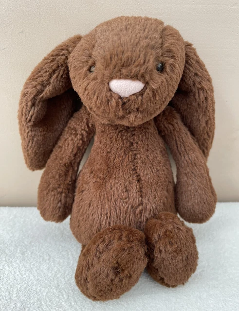 JELLYCAT SMALL BASHFUL Chocolate Brown Bunny Rabbit Soft Baby Toy ...