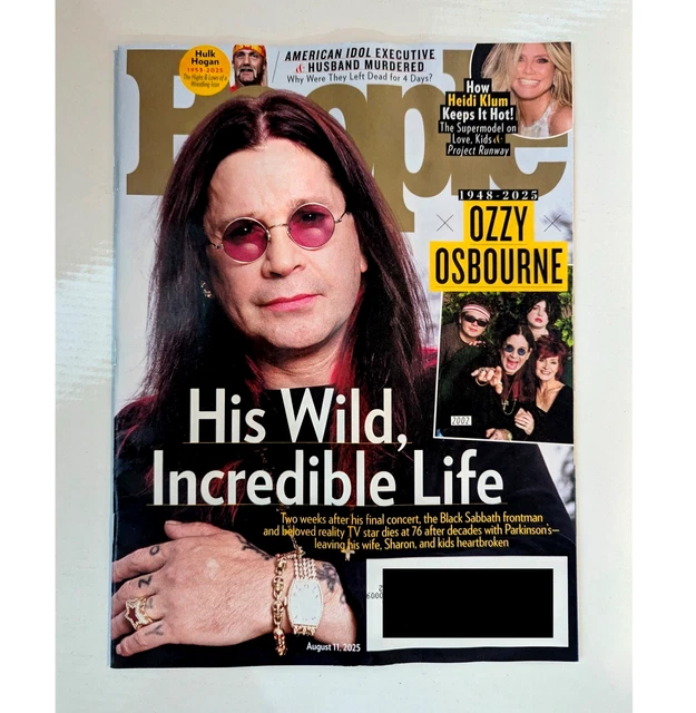 PEOPLE MAGAZINE AUGUST 11 2025 Ozzy Osbourne, Heidi Klum $13.77 ...