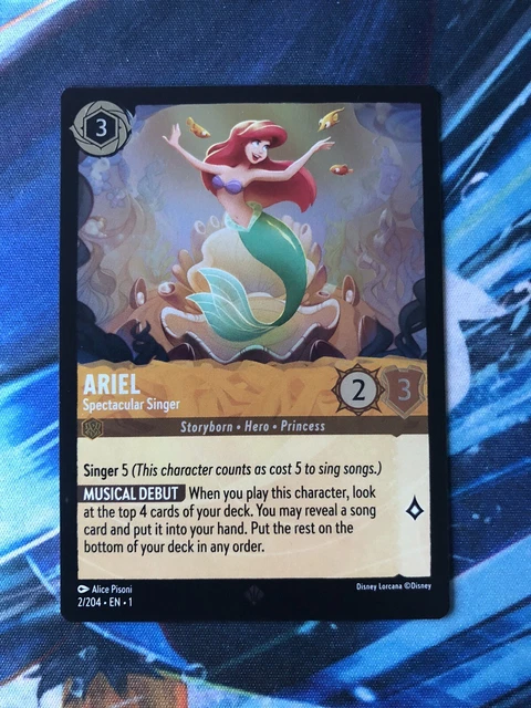 DISNEY LORCANA - Ariel Spectacular Singer - 2/204 - Super Rare Foil £5. ...