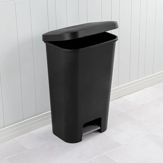 STERILITE 1069 11.9 Gal Rectangle Step On Trash Kitchen Wastebasket ...