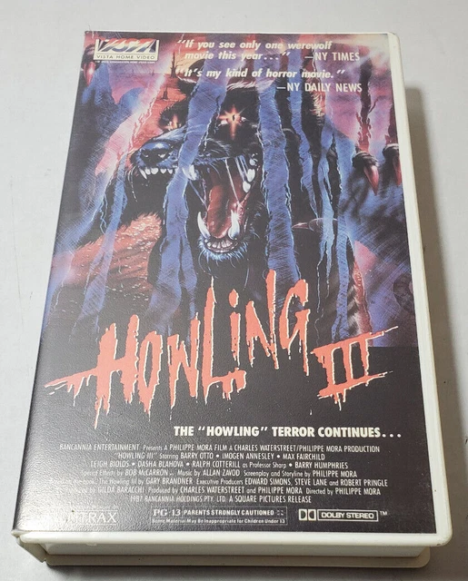 HOWLING 3 VISTA Home Entertainment VHS Clam Shell Case Cult Horror Ex ...