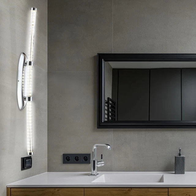 DESIGN LED WAND Spot Decken Lampe Chrom Kristall Leuchte Beleuchtung ...