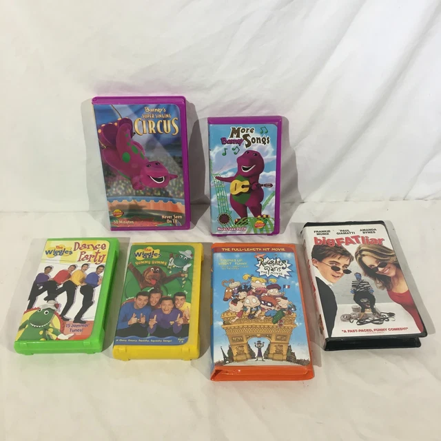 LOTTO (6) NASTRI VHS vintage Barney Wiggles Rugrats spettacoli ...