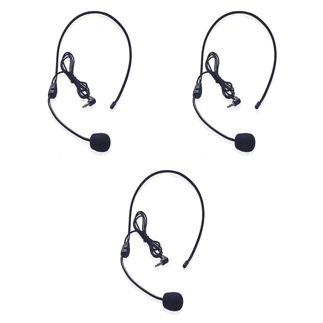 SET OF 3 Mini Voice Amplifier Wired Headset Microphone Loudspeaker £10. ...