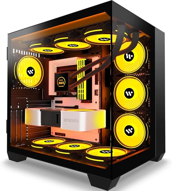 AMANSON PC CASE - ATX Mid Tower Tempered Glass Computer Case without ...