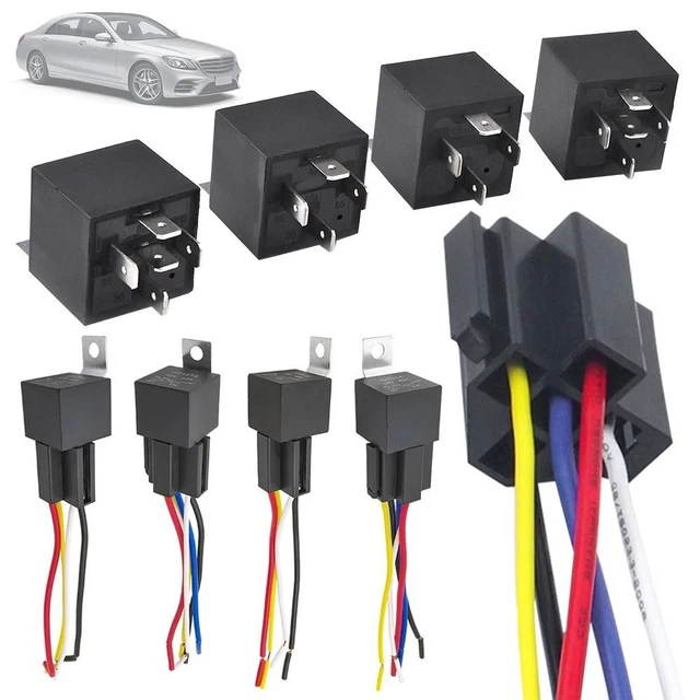HARNESS RELAY SOCKET Automotive Relay 4Pin 5Pin 4P 5P 12V 24V 40A Car ...