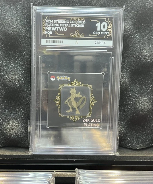ACE 10 MEWTWO - 24k Gold Plated Pokémon Candy Sticker - 2023 - Gem Mint ...