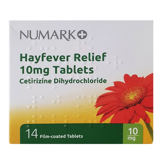 NUMARK CETIRIZINE HAYFEVER Relief 10mg - 4 x 14 Tablets £8.49 - PicClick UK