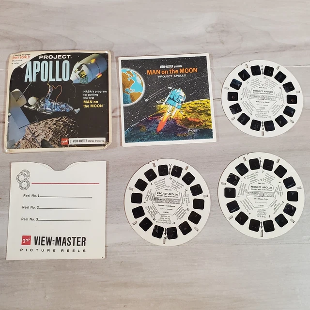 PROJECT APOLLO GAF View-Master Reel Set B 658 (3 Reels & Story Booklet ...
