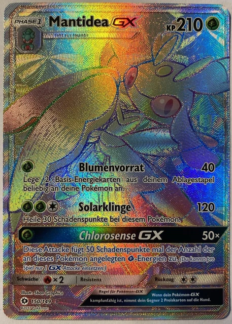 POKEMON MANTIDEA GX Deutsch 150/149 Sonne & Mond Rainbow Near Mint EUR ...