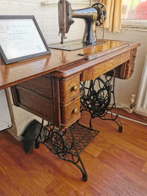 SINGER TREADLE SEWING machine 1922 £50.00 - PicClick UK