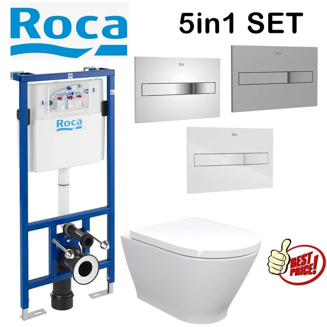 ROCA DUPLO 1.12M Concealed Cistern Wc Frame Rimless Wall Hung Toilet ...