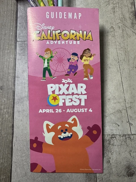 DISNEYLAND DCA PARK Guide Map Pixar Fest 2024 Guidemap California ...