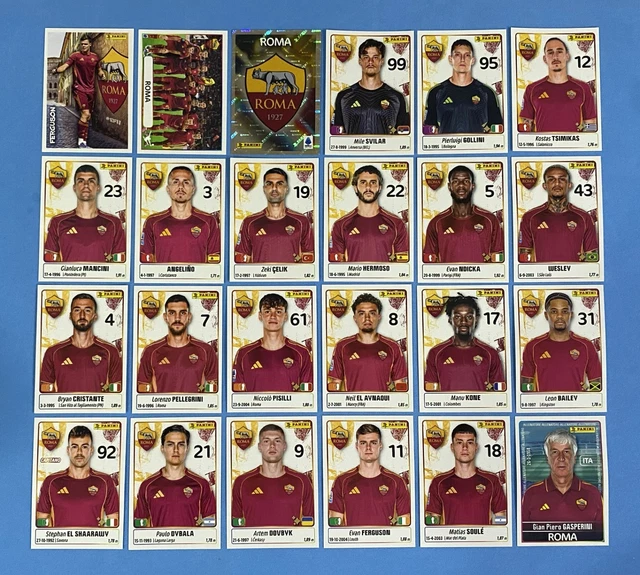 FIGURINE CALCIATORI PANINI 2025-26 2026 Squadra Completa ROMA EUR 12,00 ...
