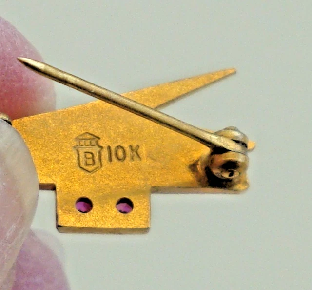 ALLEGHENY AIRLINES PIN 10K Balfour Gold Ruby Stones Rare 20 Years ...
