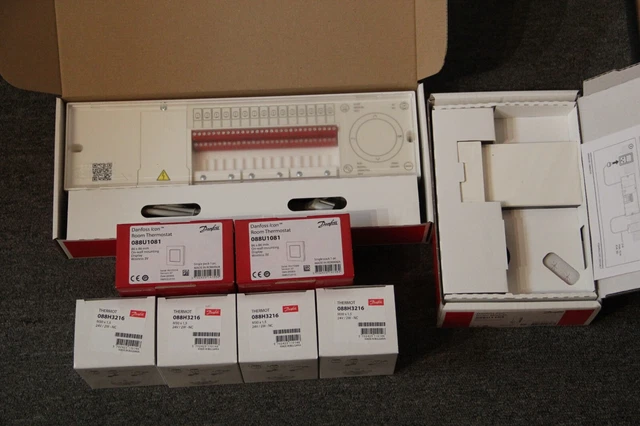 DANFOSS ICON FUSSBODENHEIZUNGSREGELUNG Raumsensoren Hauptregler Module ...