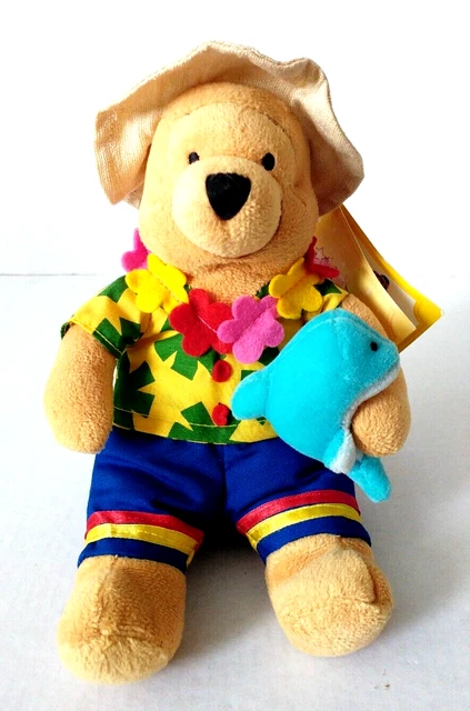 DISNEY STORE EXCLUSIVE 9'' HAWAIIAN POOH Bear Soft Plush Teddy with ...
