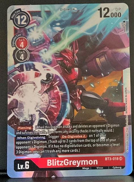 DIGIMON CARD BLITZGREYMON BT3-018 SR Release Special Booster Ver. 1.5 $12.95 - PicClick AU