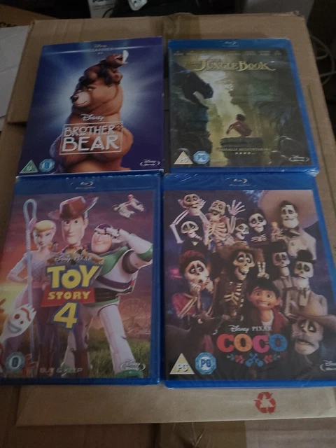 DISNEY 4 BLU-RAY DVD Bundle (Jungle Book/Brother Bear/ Toy Story 4/Coco ...