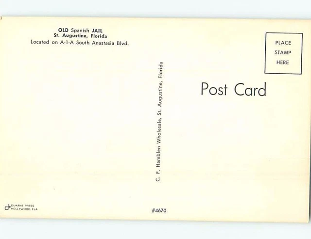 PRE-1980 CLASSIC VINTAGE TOURIST SIGNS AT OLD JAIL St. Augustine FL ...