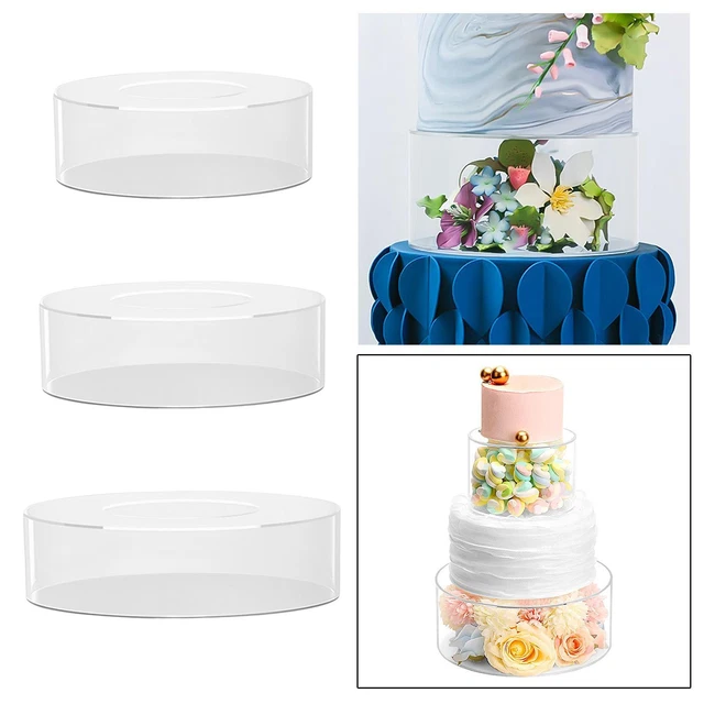 CAKE DISPLAY CYLINDER Round Display Box Fillable Cake Stand for Display ...