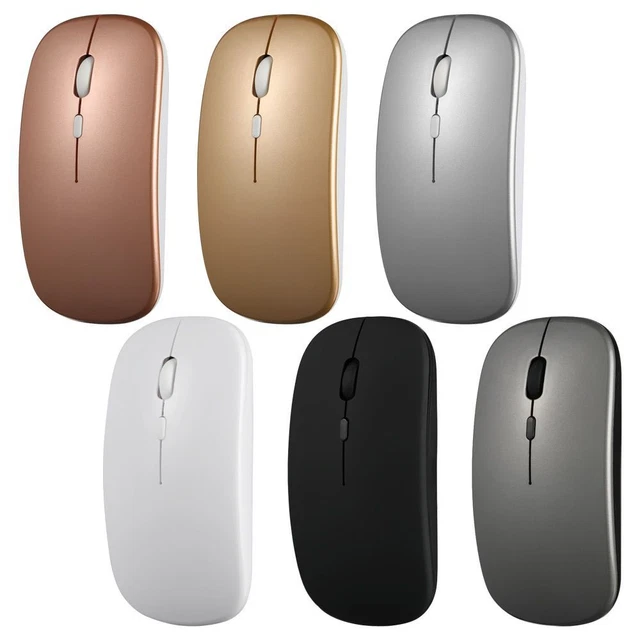 THIN WORK LONG Wireless Bluetooth Mouse Rechargeable Silent Button USB ...