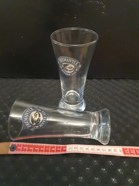 RARE COLLECTABLE FREMANTLE Bitter Ale 285Ml Beer Glasses 17Cm Tall As ...