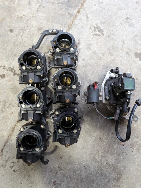 JOHNSON EVINRUDE OMC Carburetors 200 HP 1990s Model 225 Set VRO Primer ...