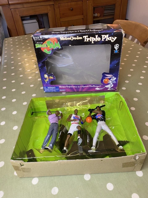 MICHAEL JORDAN SPACE Jam Triple Play Figures 1996 Warner Bros. NBA x ...