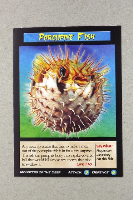 WEIRD N’ WILD Creatures Monsters of the Deep Card # Porcupine Fish ...