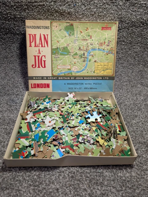WADDINGTONS PLAN A Jig Vari Piece London Map illustrated jigsaw puzzle ...