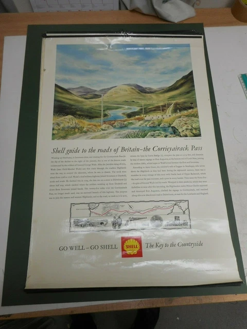 ORIGINAL SHELL GUIDE Poster Corrieyarrack Pass Scotland Map Vgc David ...